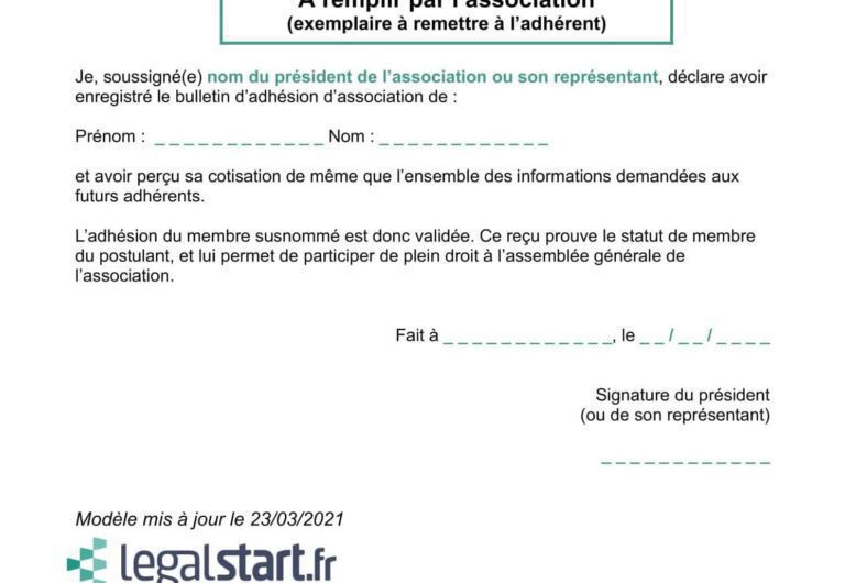 Formulaire d'Adhésion à l'Association : Exemple Pratique et Efficace ...