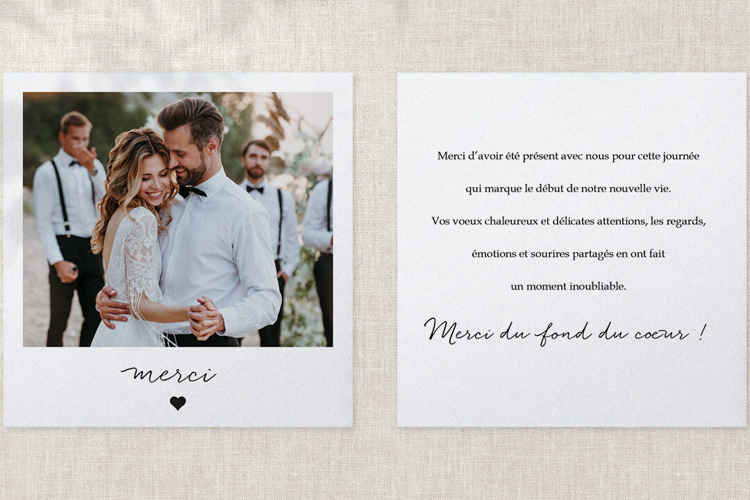 Exemple Remerciements Mariage : Inspirez-vous pour exprimer votre ...