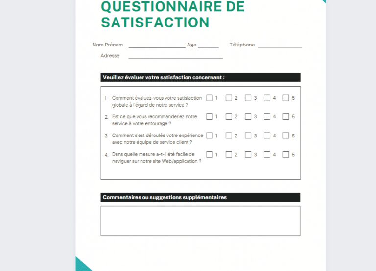 Exemple Des Questionnaires : 10 Modèles Prêts À Utiliser Pour Vos ...