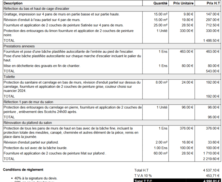 Exemple Devis Travaux Word : Créez Un Devis Professionnel Facilement ...